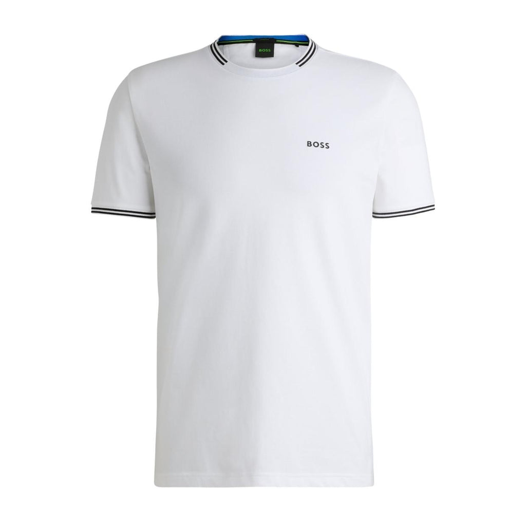 BOSS Taul Stripes & Logo White T-Shirts – RD Designer Wear