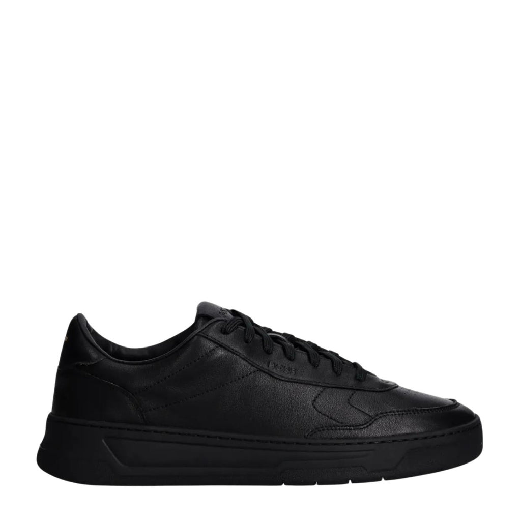 BOSS Baltimore Black Leather Trainers | Buy Online at Retro De...