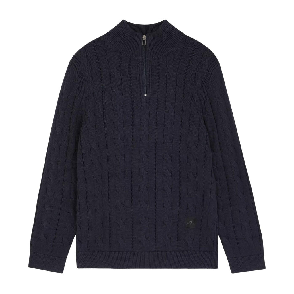 Paul Smith Cable Knit Navy Sweater | Buy Online at Retro Desig...